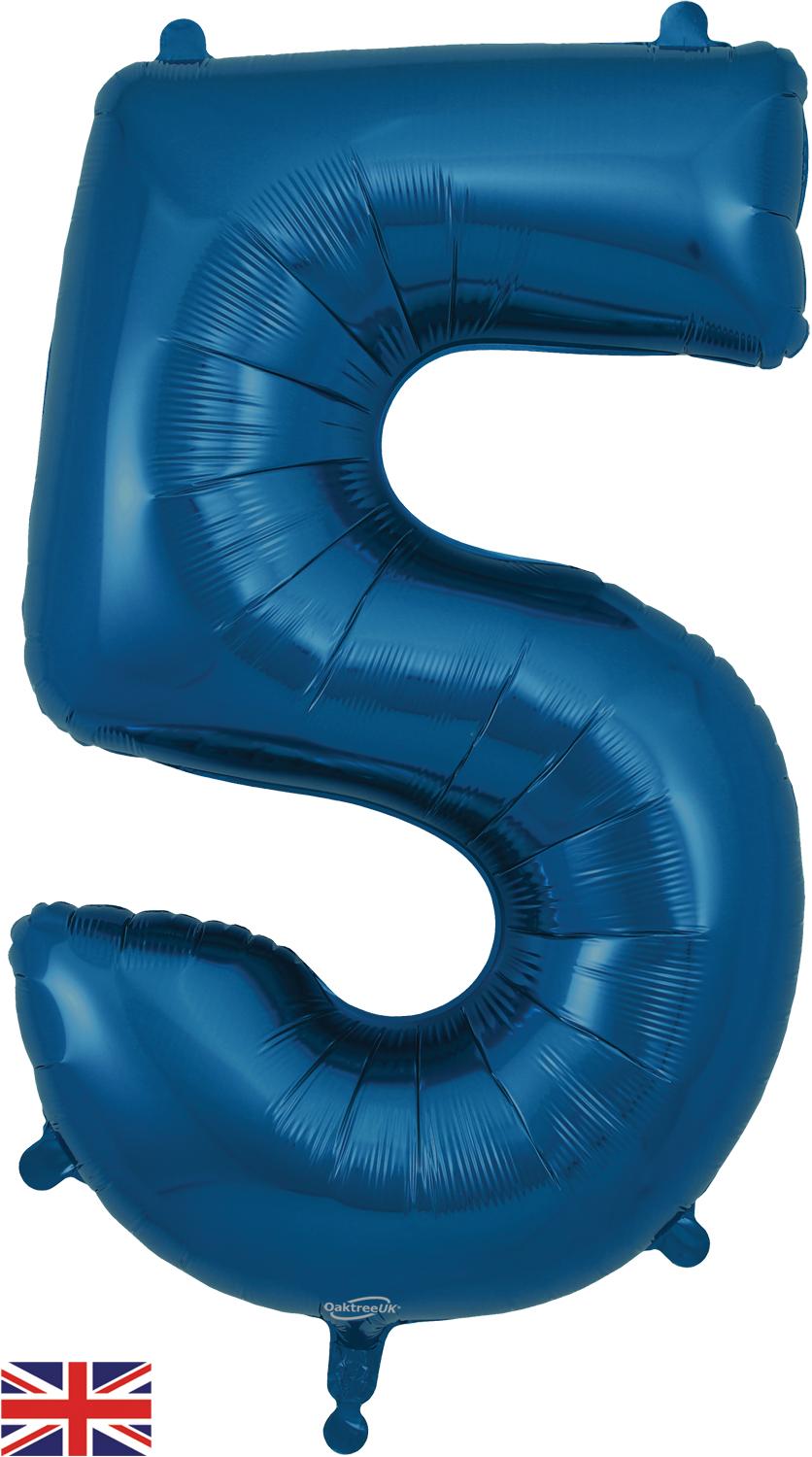 Oaktree 34" Foil Number 5 Navy Blue – Kingfisher Balloons
